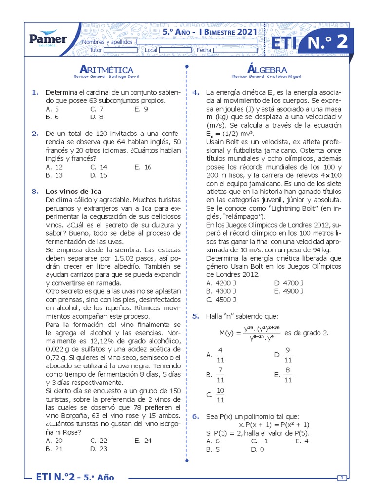 ETI N°2 - 5° Año | PDF