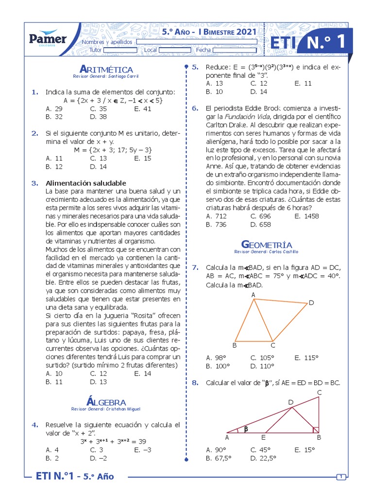 ETI N°1 - 5° Año | PDF
