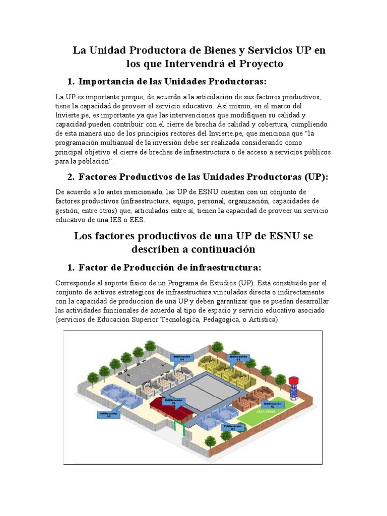La Unidad Productora de Bienes y Servicios UP en Los Que Intervendrá El Proyecto | PDF ...