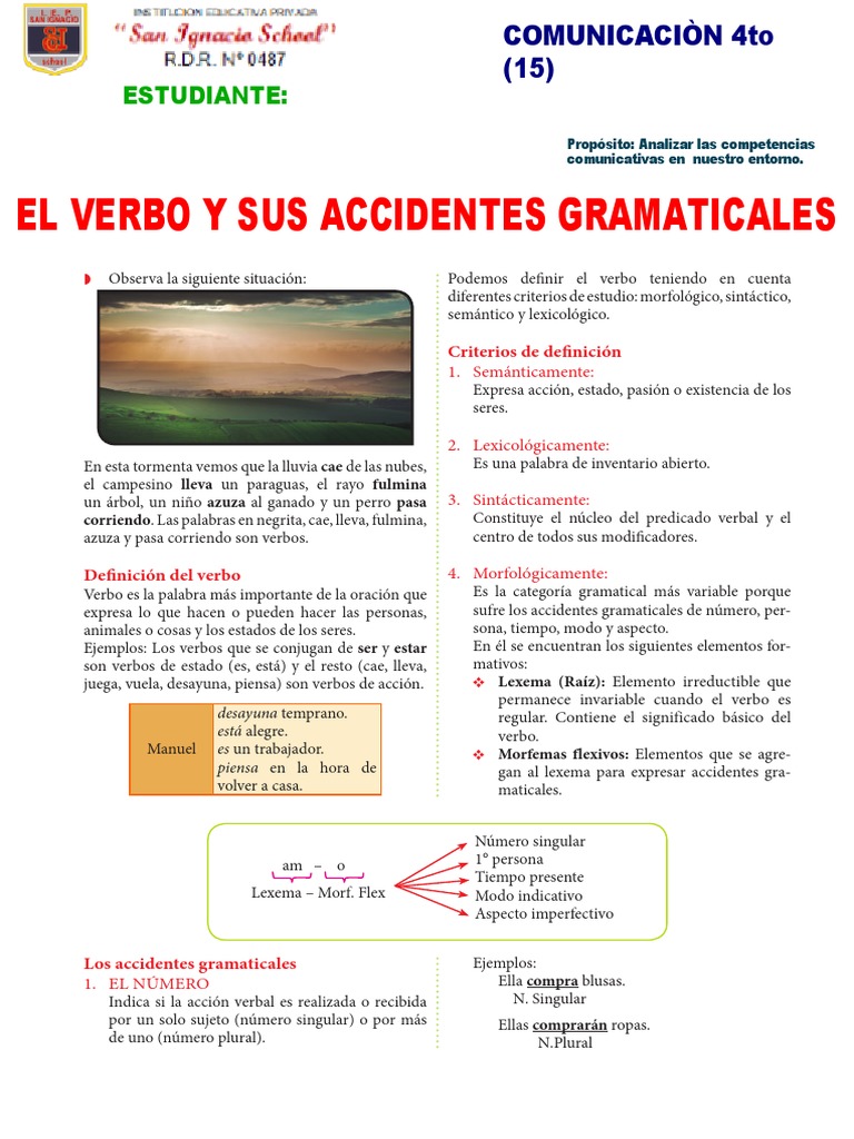 15 Definición-y-Categorias-Gramaticales-del-Verbo | PDF | Verbo ...
