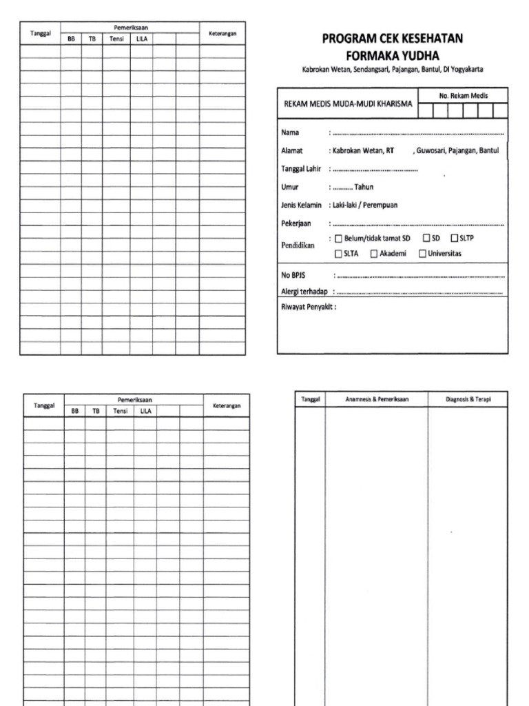 Kartu Posyandu Remaja | PDF