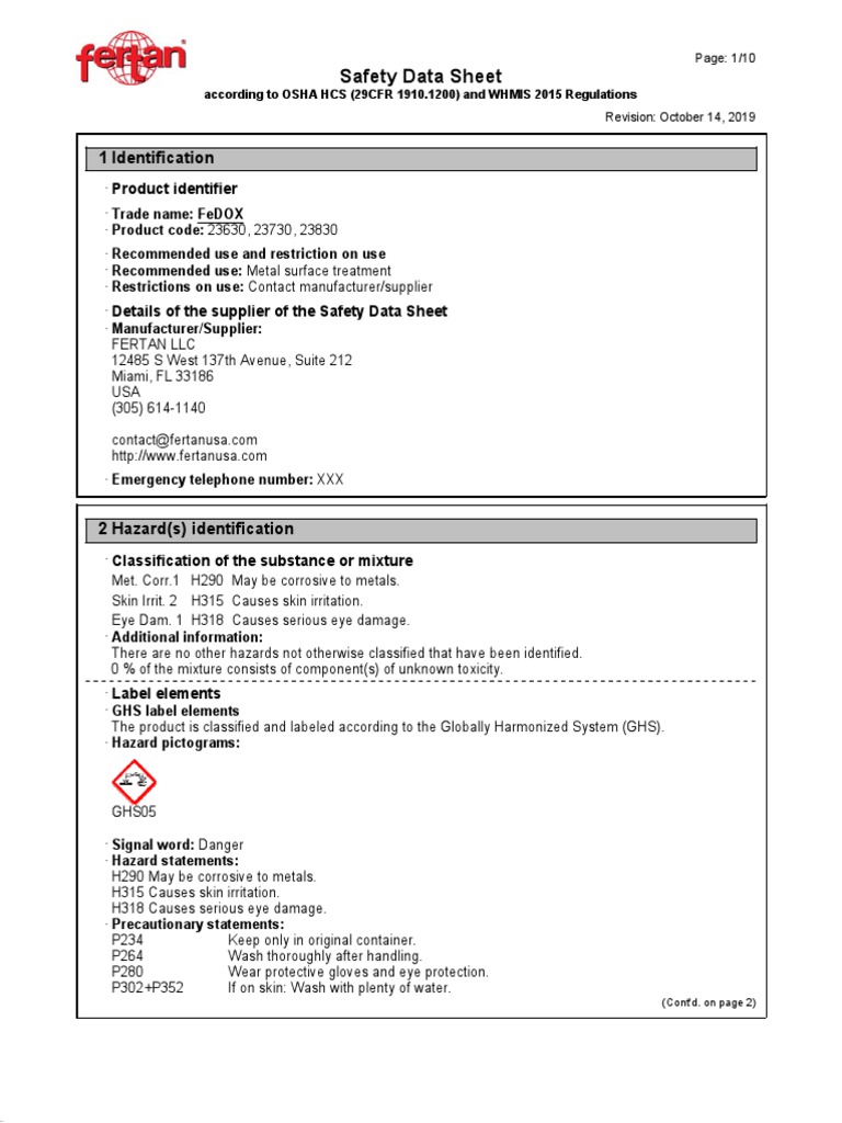 Rust Remover Concentrated | PDF | Dangerous Goods | Workplace