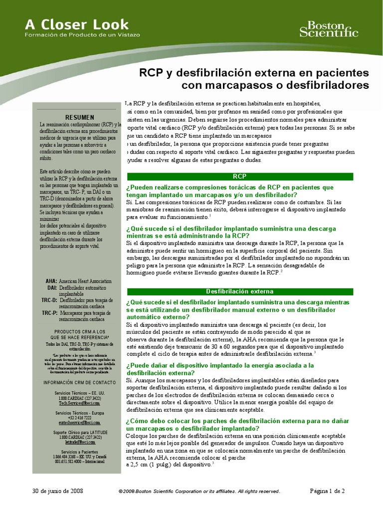ES ACL CPR and External Defibrillation 063008 | PDF | Reanimación cardiopulmonar ...