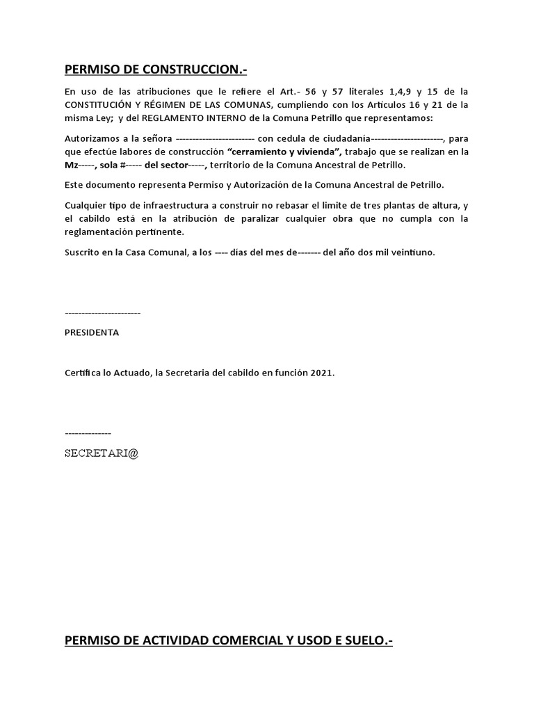 Permiso de Construccion | PDF | Gobierno