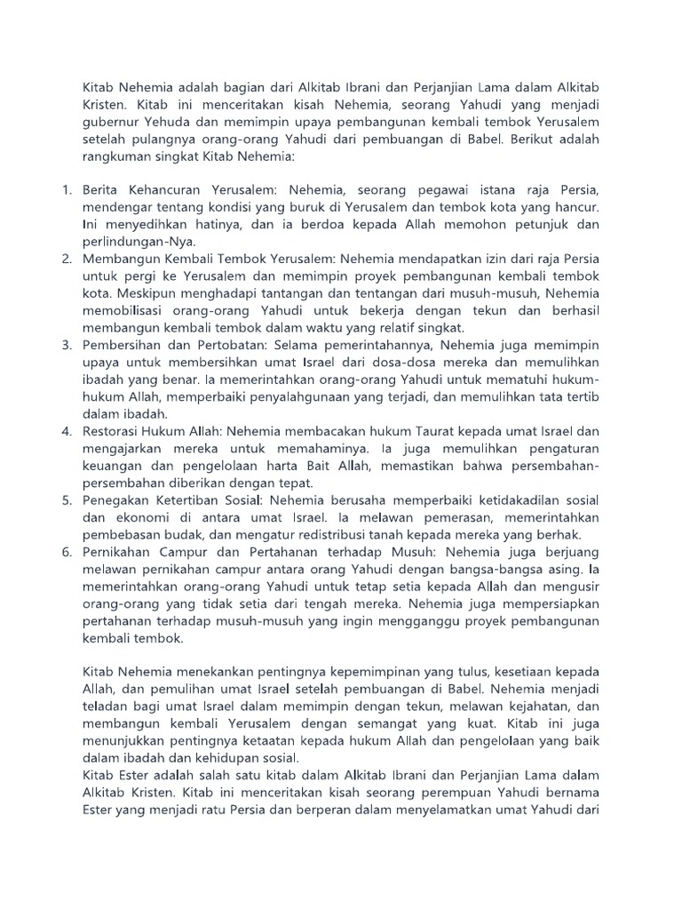 Kitab Perjanjian Lama 16-20 | PDF