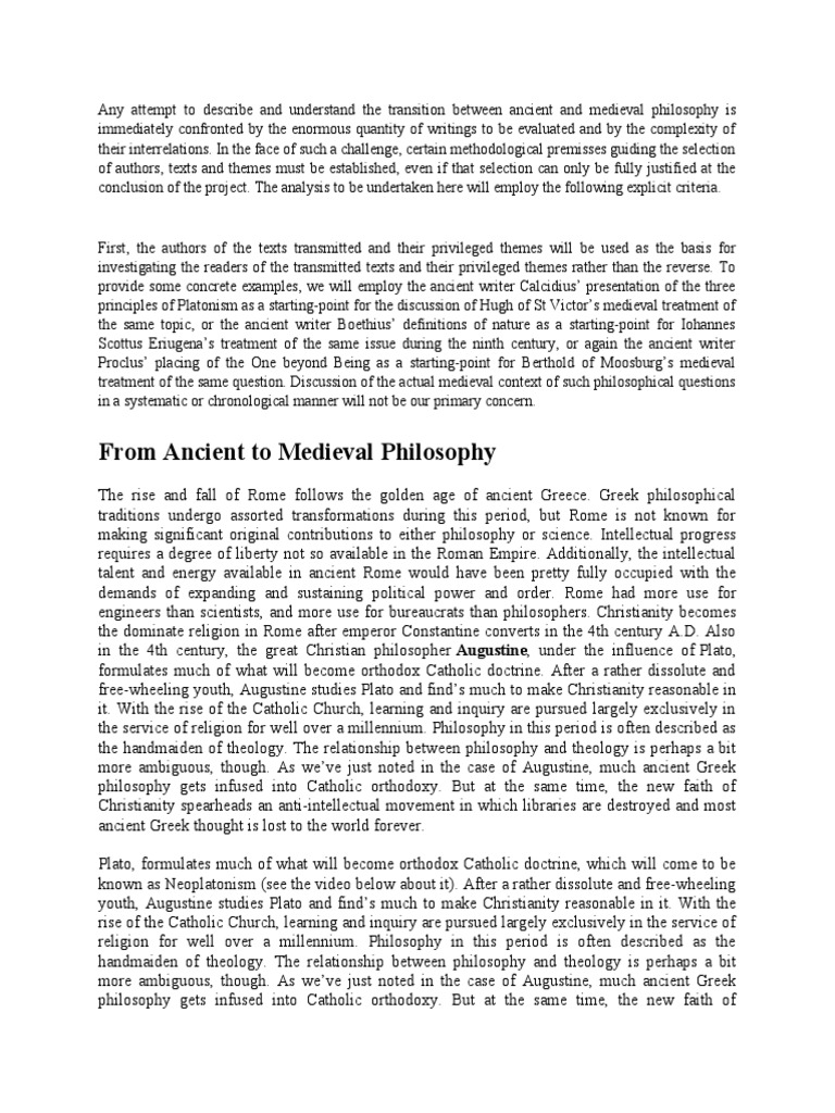 From Ancient To Medieval Philosophy | PDF | Aristotle | Science
