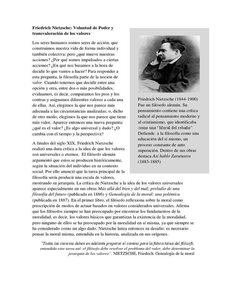 Nietzsche. Filosofia | PDF | Friedrich Nietzsche | Moralidad
