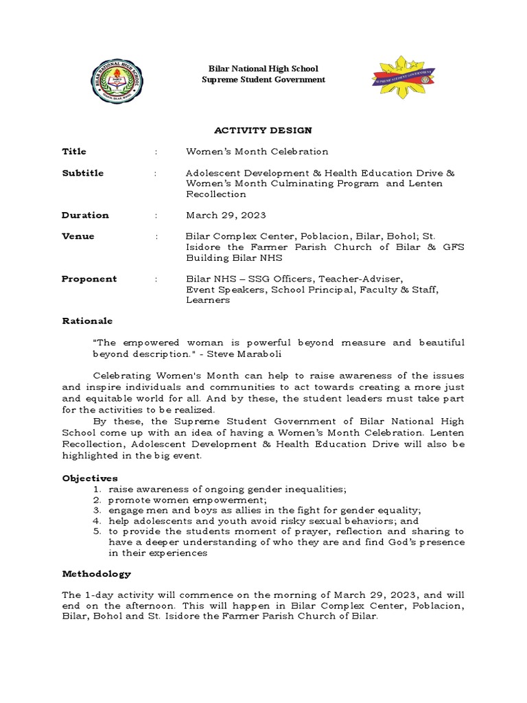 Women's Month Celebration Program 2023 | PDF | Empowerment | Egalitarianism