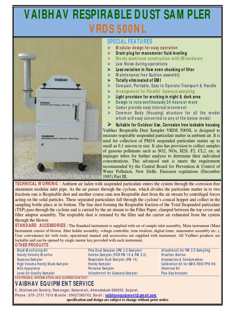 Respirable Dust Sampler Vrds 500nl | PDF