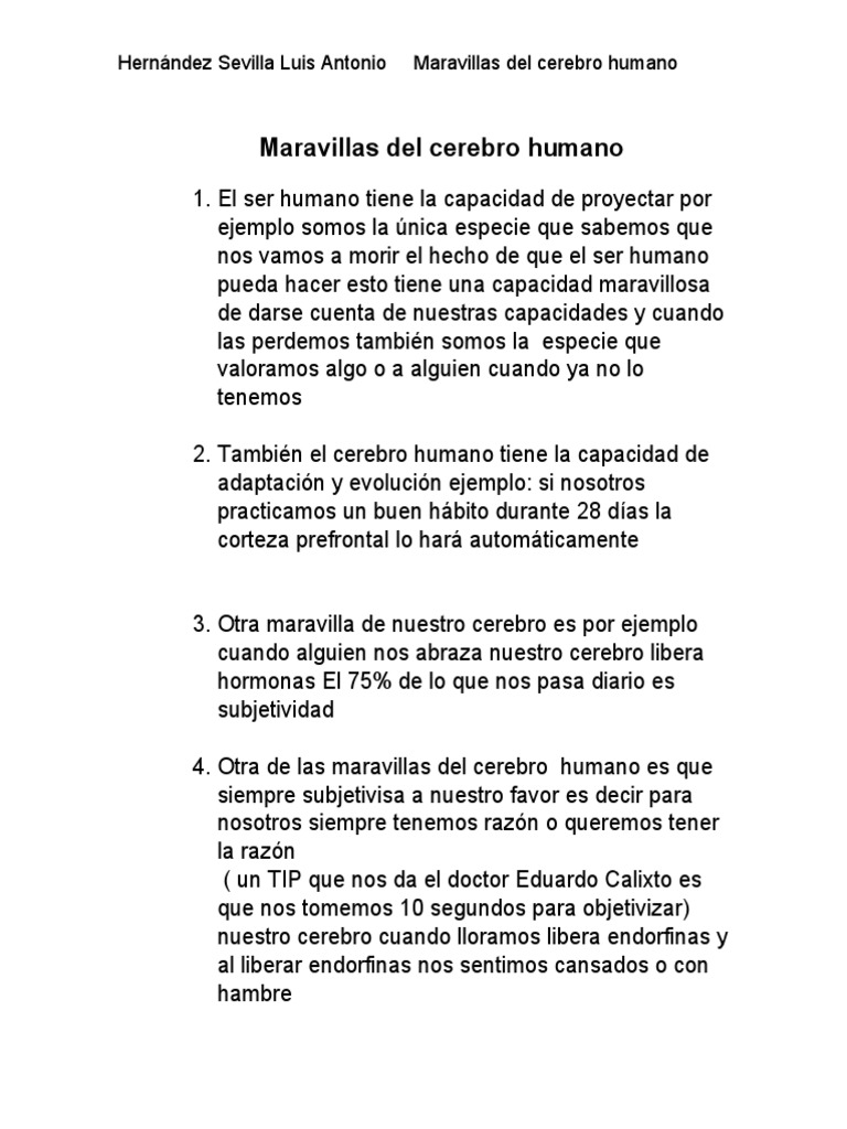 Maravillas Del Cerebro Humano Pdf