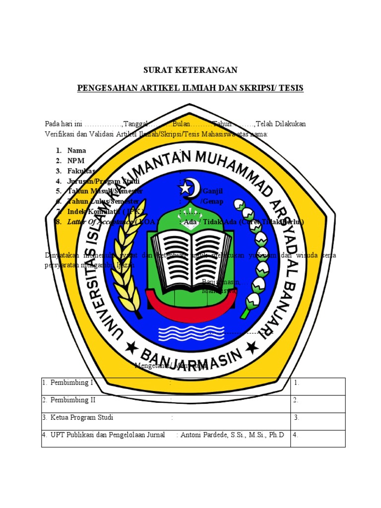 Surat Pernyataan Loa 1 | PDF