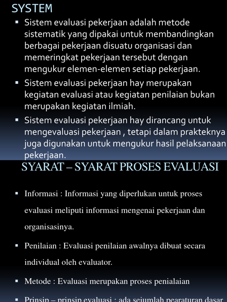 Sistem Evaluasi Pekerjaan Hay | PDF