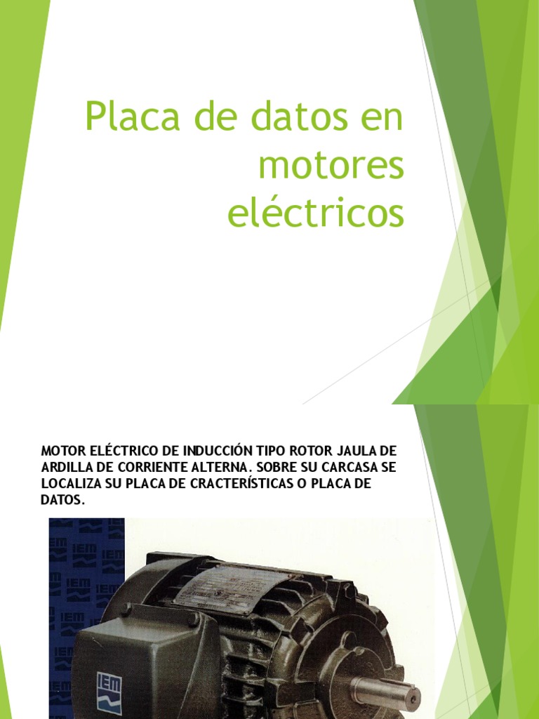 Datos de Placa de Motores Eléctricos | PDF | Corriente alterna ...