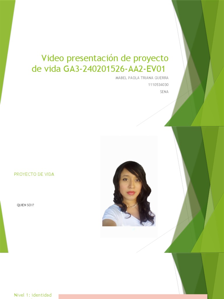 Video Presentación de Proyecto de Vida GA3-240201526-AA2-EV01 | PDF