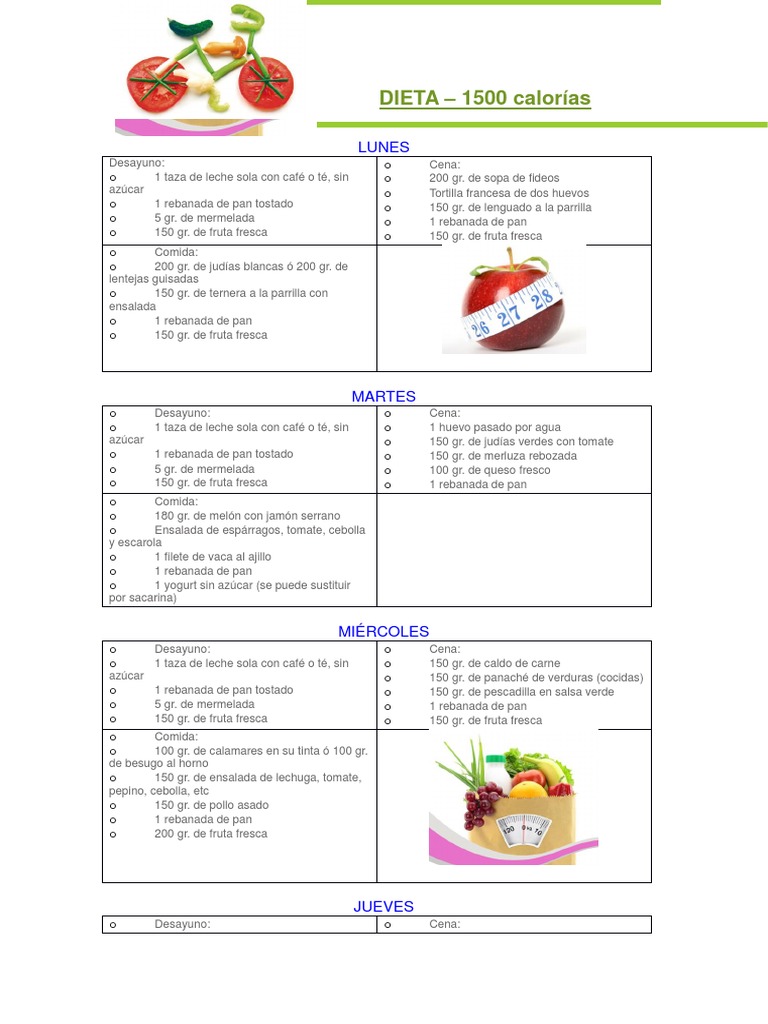 Dieta 1500 Calorías 2 Pdf Panes Cocina Europea