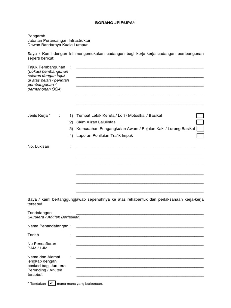 DBKL JPIF Borang UPA 1 3 PDF