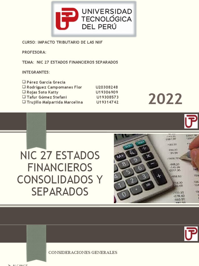 NIC 27 - Estados Financieros Consolidados y Separados.... | PDF ...