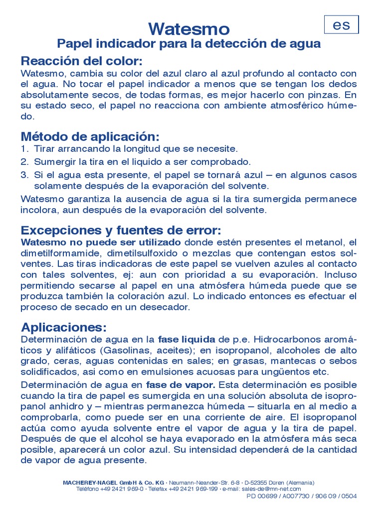 Watesmo Papel Indicador | PDF