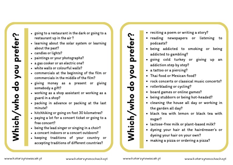 Which Do You Prefer | PDF