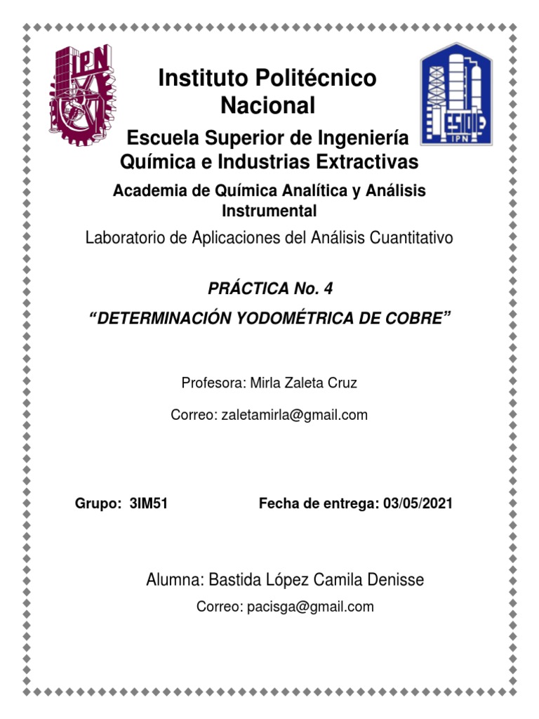 Práctica de Yodometria | PDF