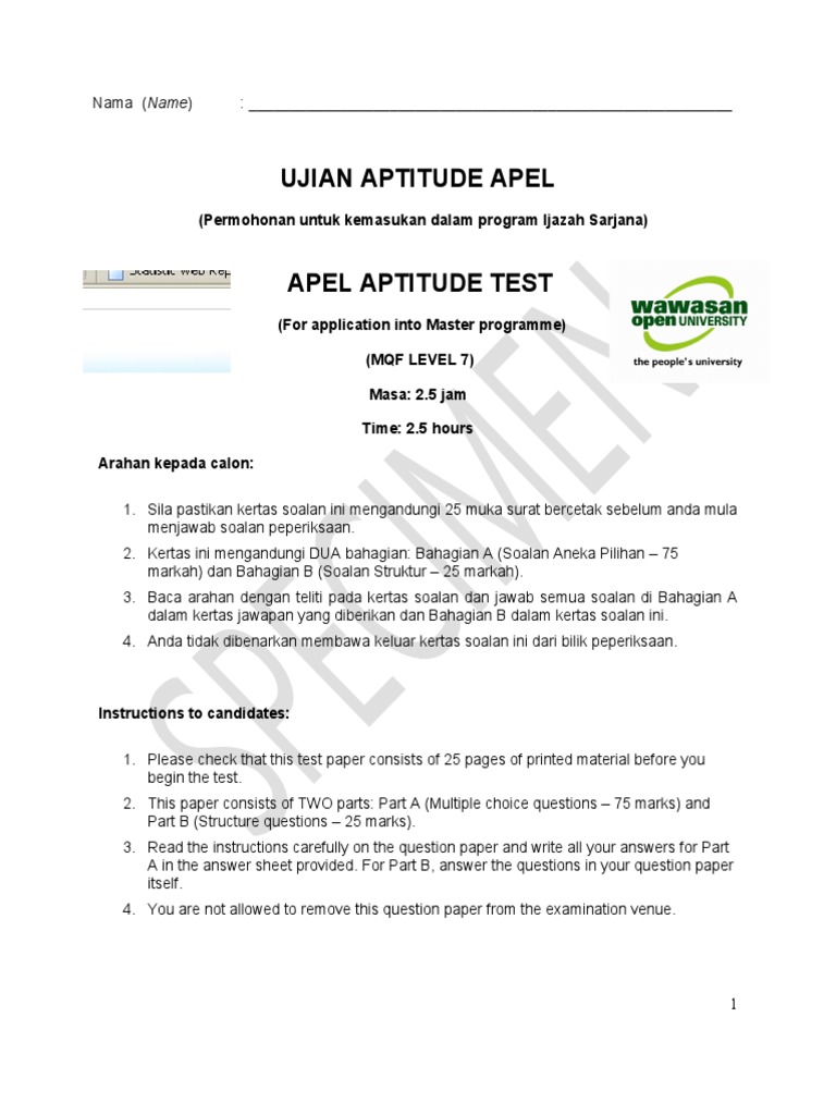 APEL Level 7 Aptitude Test Guide | PDF
