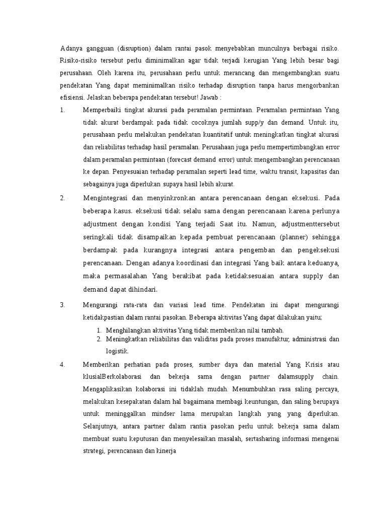 TUGAS 3 - Manajemen Rantai Pasokan | PDF