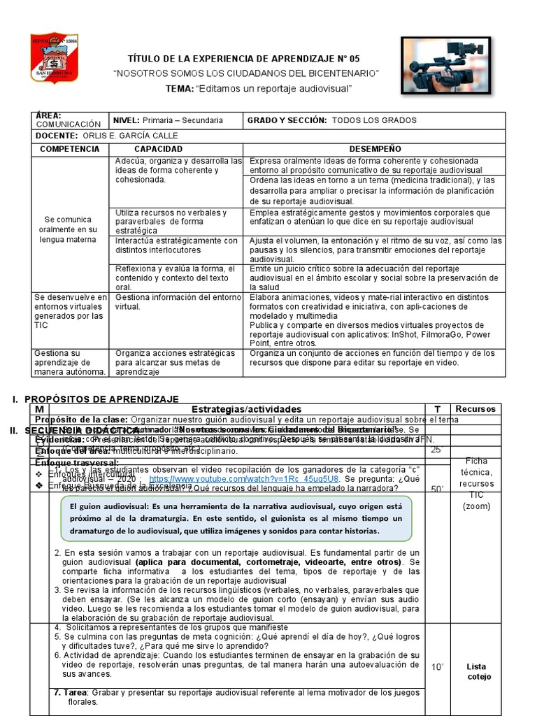Sesion-Audiovisual - Com. y Ept | PDF