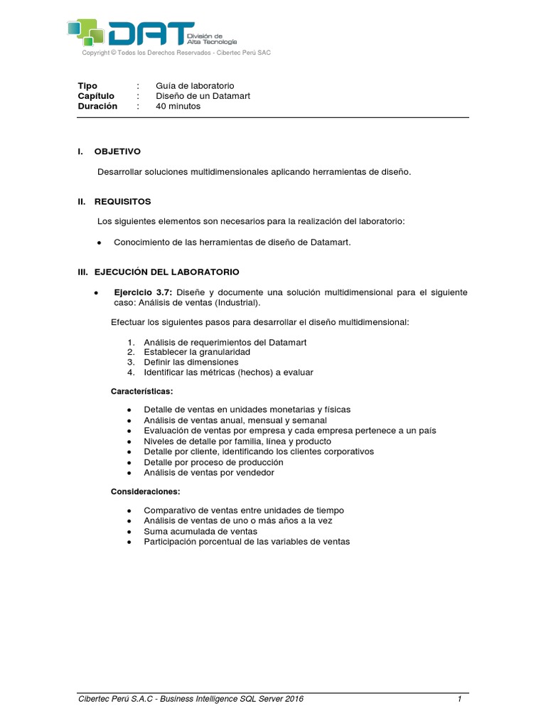 06 Guia de Laboratorio 3.7 | PDF | Diseño | Servidor SQL de Microsoft