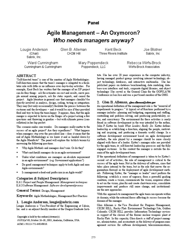 Agile Management An Oxymoron | Download Free PDF | Agile Software ... Agile Management An Oxymoron | Download Free PDF | Agile Software ...