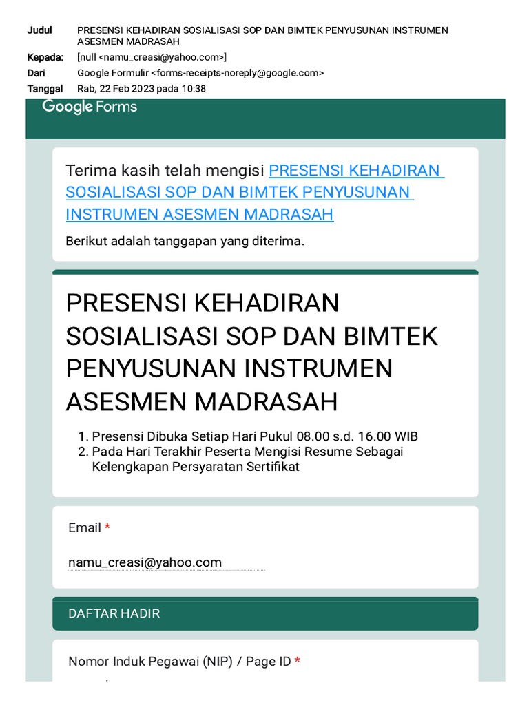 Dokumen Yahoo Mail_ PRESENSI KEHADIRAN SOSIALISASI SOP DAN BIMTEK PENYUSUNAN INSTRUMEN ASESMEN ...