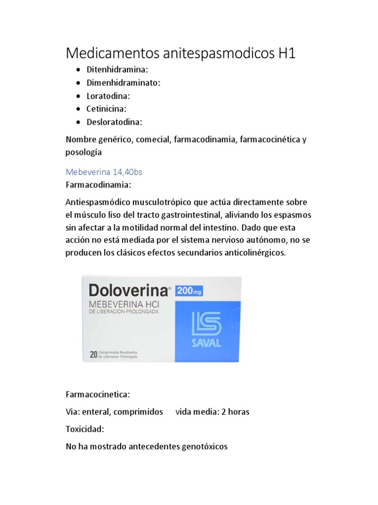 Medicamentos Antiespasmódicos y Usos | PDF | Relaciones personales ...