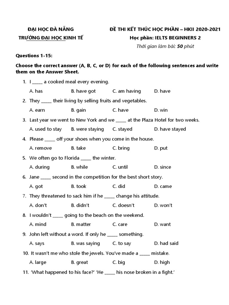 4 ENG1014 1608 13h30 Ielts-Beginners-2 | PDF 4 ENG1014 1608 13h30 Ielts-Beginners-2 | PDF