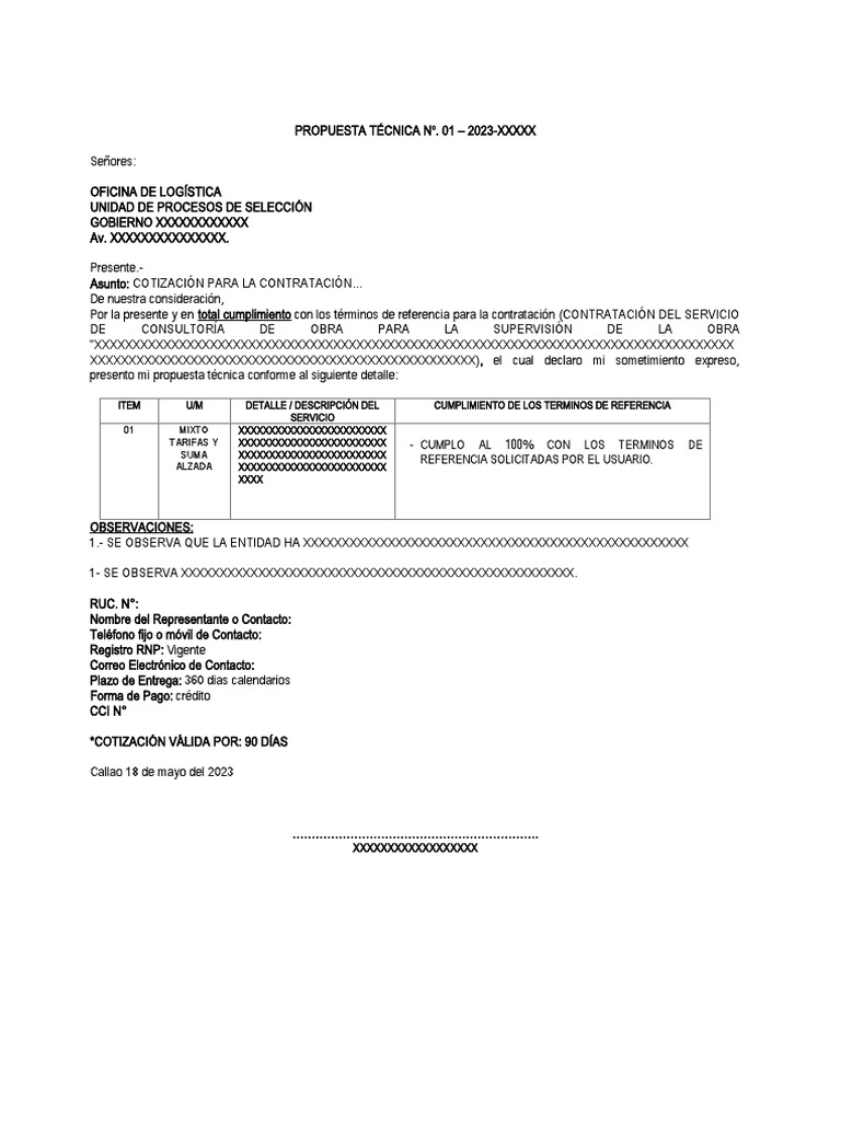 Modelo de Cotizacion Formato | PDF