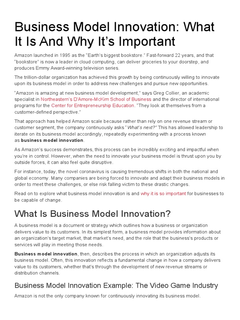 Understanding Business Model Innovation | PDF | Business Model | Innovation