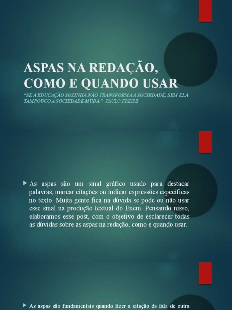 Uso de Aspas na Redação: Guia Prático | PDF | Aspas | Discurso