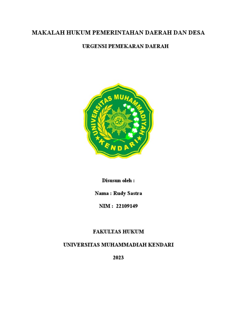 Makalah Hukum Pemerintahan Daerah | PDF