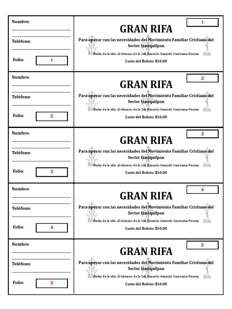 Boletos Rifa | PDF