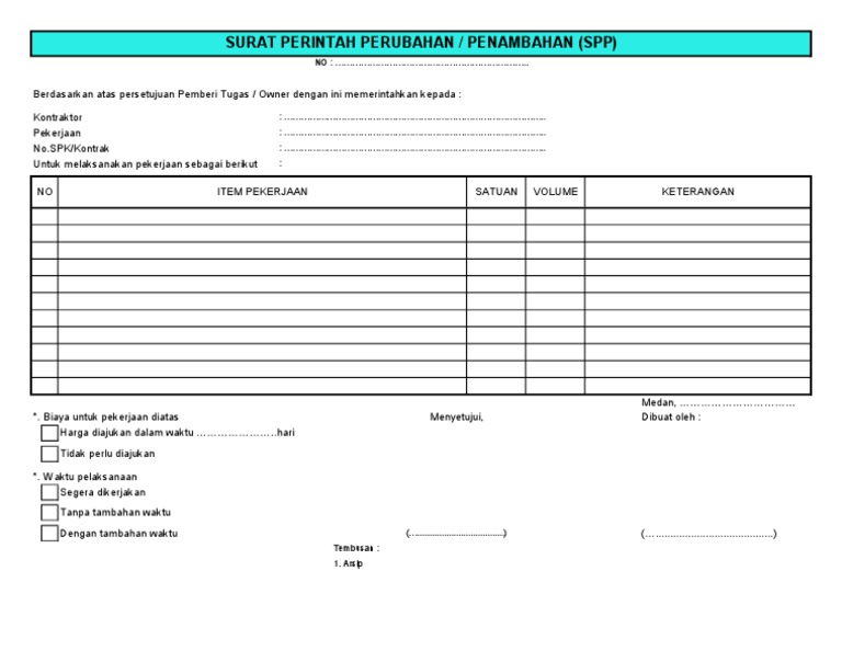 Contoh Addendum SPK dan SPP | PDF