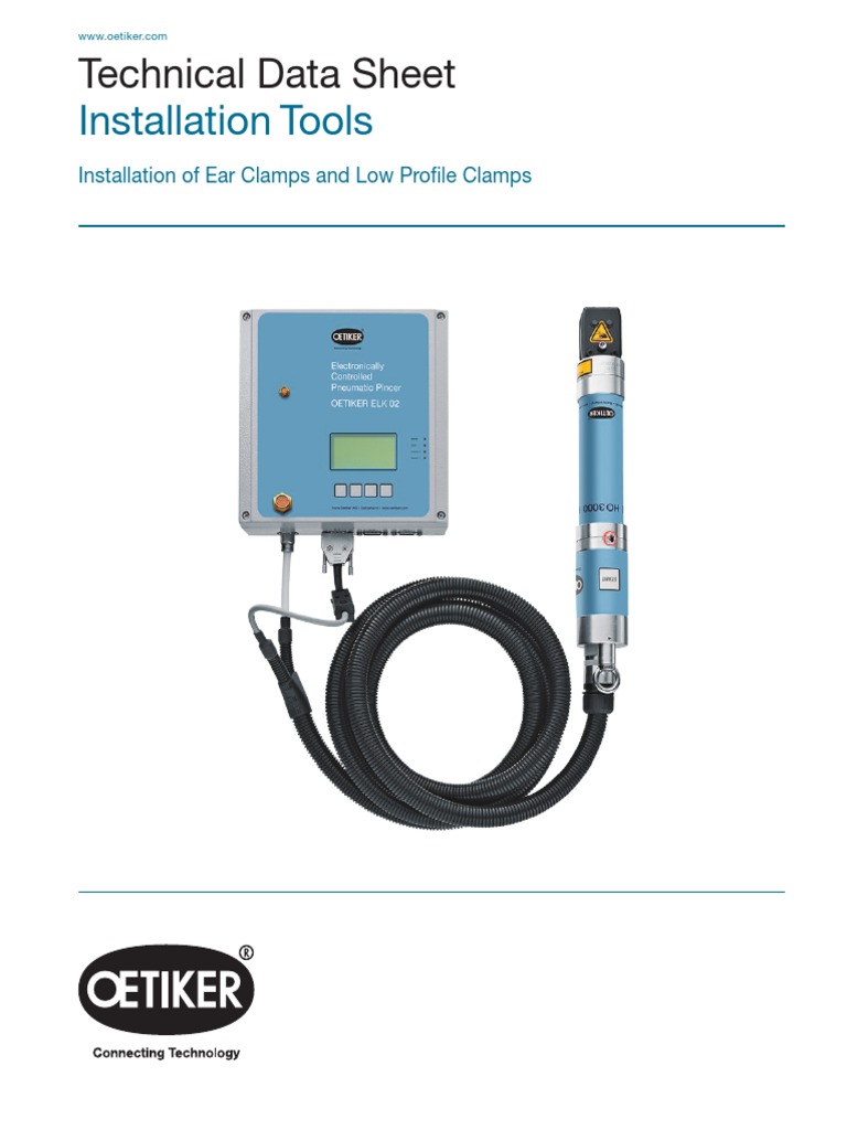 Oetiker Manuel Instruction ELK02 Installation-Tools-Technical-Data PDF ...