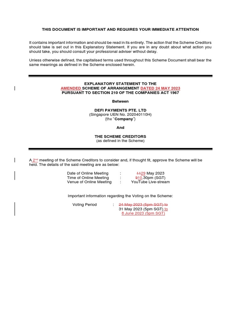 2023.05.24 - Explanatory Statement (Tracked) | PDF | Market Liquidity ...