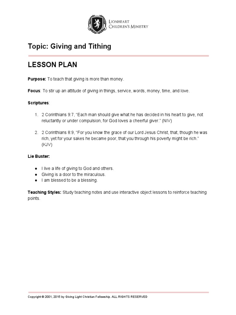 Giving and Tithing | PDF