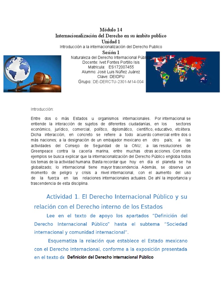 M14 U1 S1 Jonj-Retro | PDF | Ley internacional | Tratado