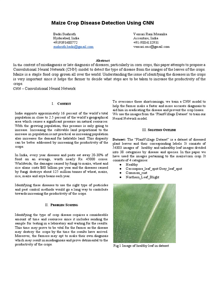 Maize Crop Disease Detection Using CNN: Ontext | PDF | Applied ...
