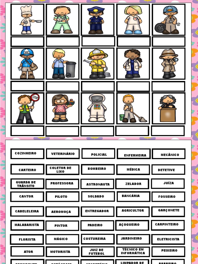 Jogo da Memória: Profissões para Crianças | PDF
