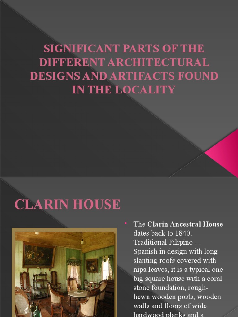 Significant Parts of The Different Architectural Designs and Artifacts ...