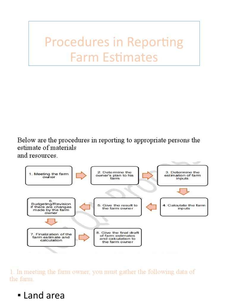Farm Reporting Procedures and Estimates | PDF