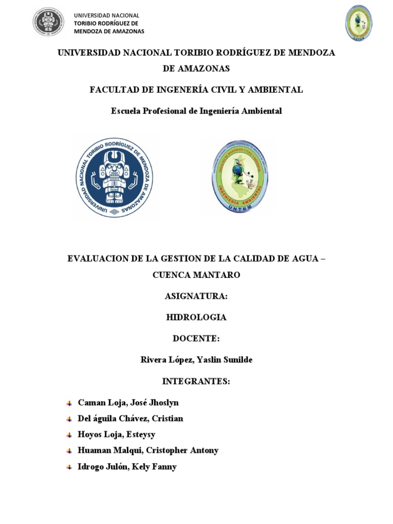 CUENCA MANTARO Informe Arreglado | PDF | Cuenca de drenaje | Río
