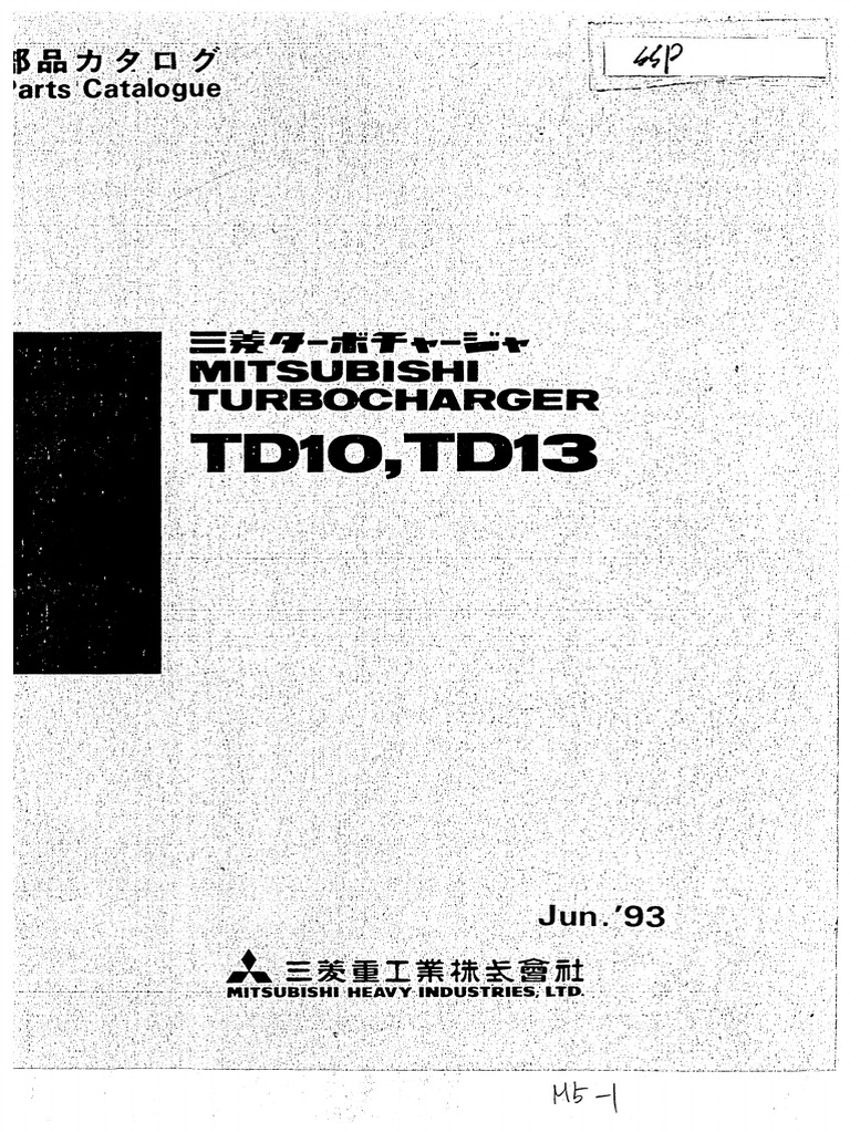 MITSUBISHI TURBOCHARGER PARTS CATALOGUE (MODEL-TD10,TD13) | PDF