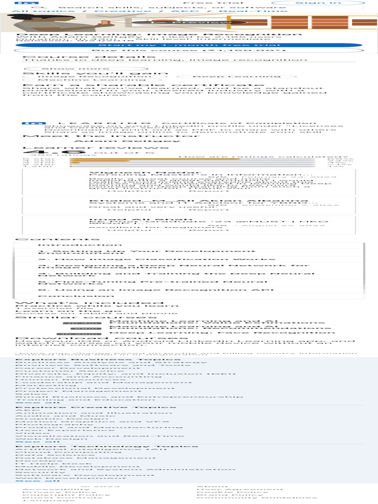 Deep Learning Image Recognition Online Class LinkedIn Learning ...