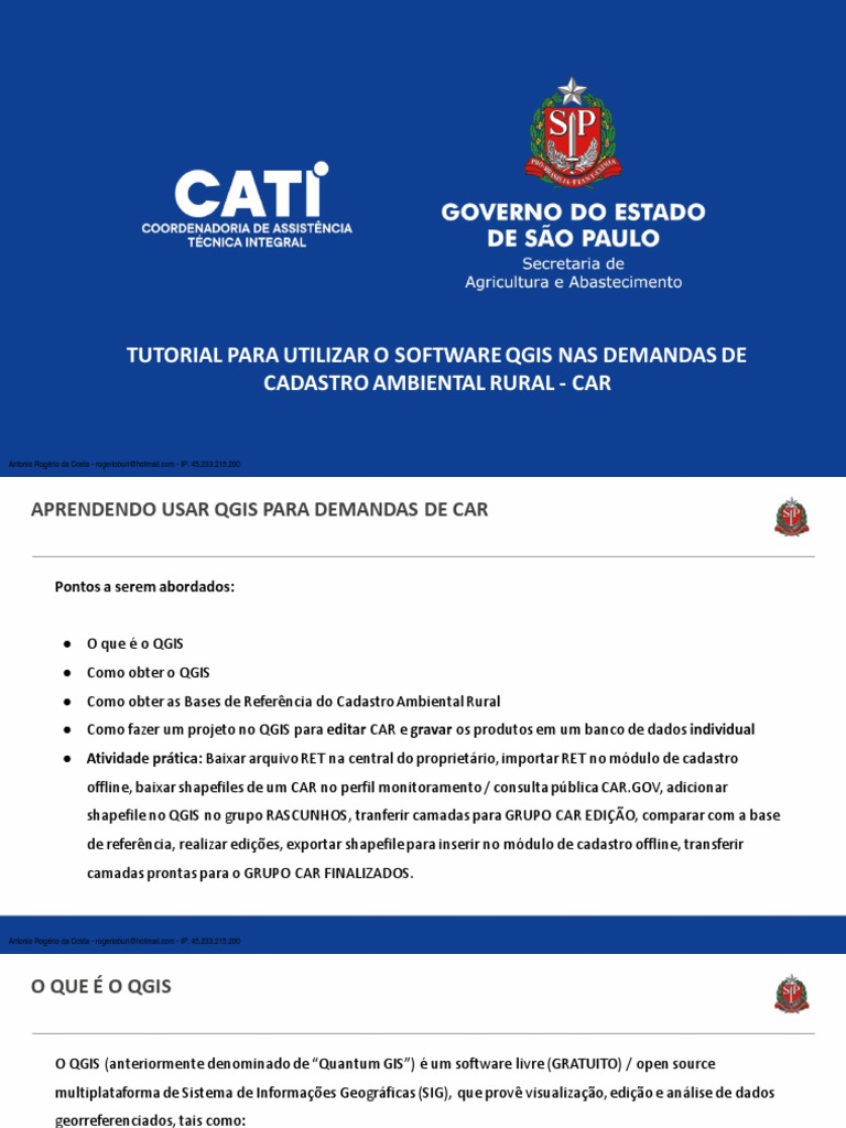 2023-01-29 Tutorial QGIS para Edição de Cadastro Ambiental Rural | PDF